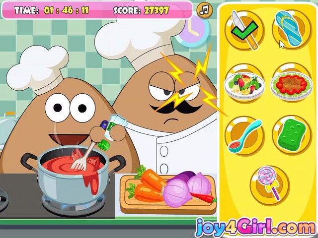 POU KITCHEN SLACKING joc online | POMU Jocuri